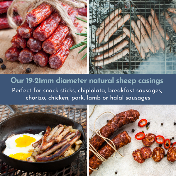 Natural Sheep Snack Stick Casings 19-21mm 131ft/40m - The New Zealand ...